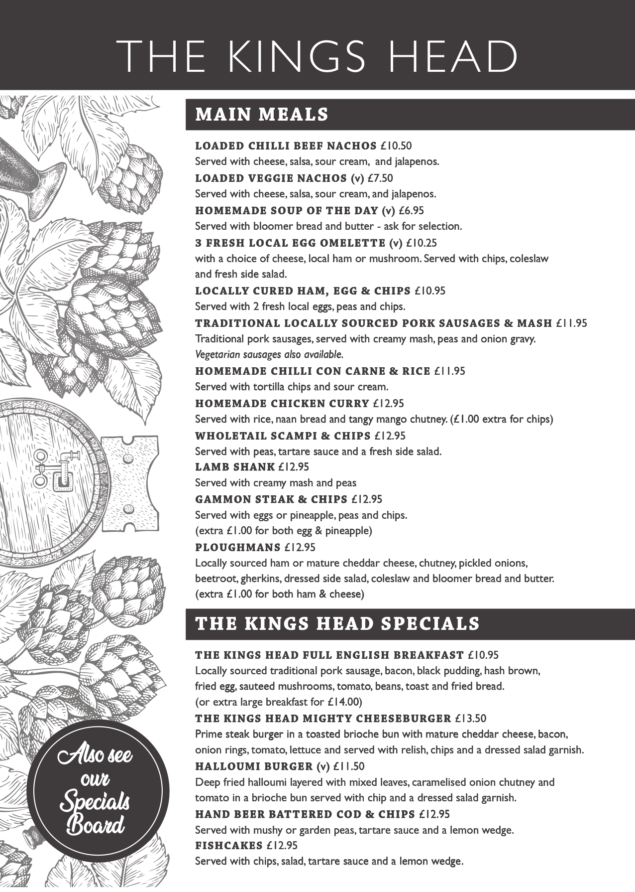 Menu – The Kings Head
